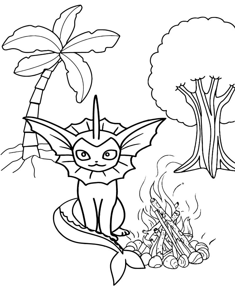 Pokemon Coloring Pages Vaporeon