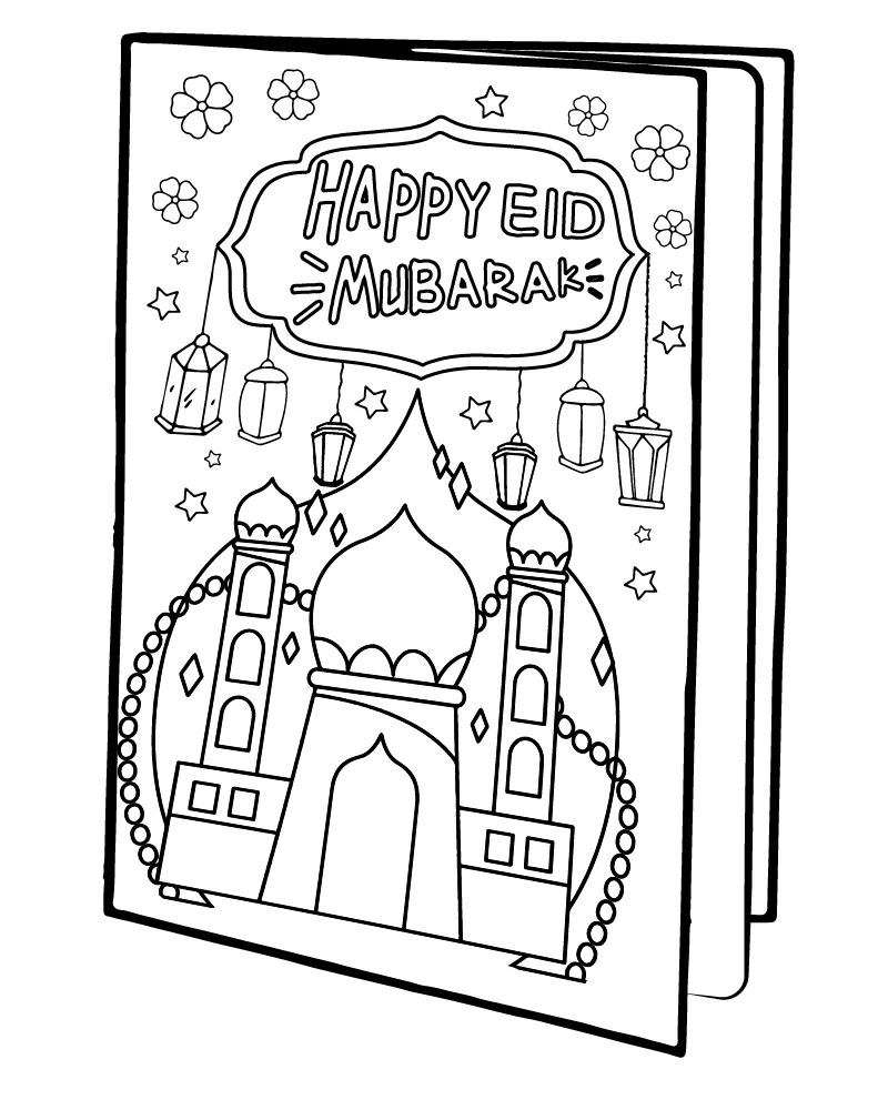 Eid Activities Coloring Page For Child