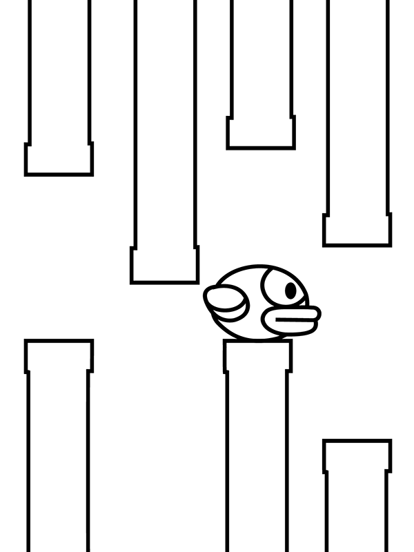 Flappy Bird Coloring Page