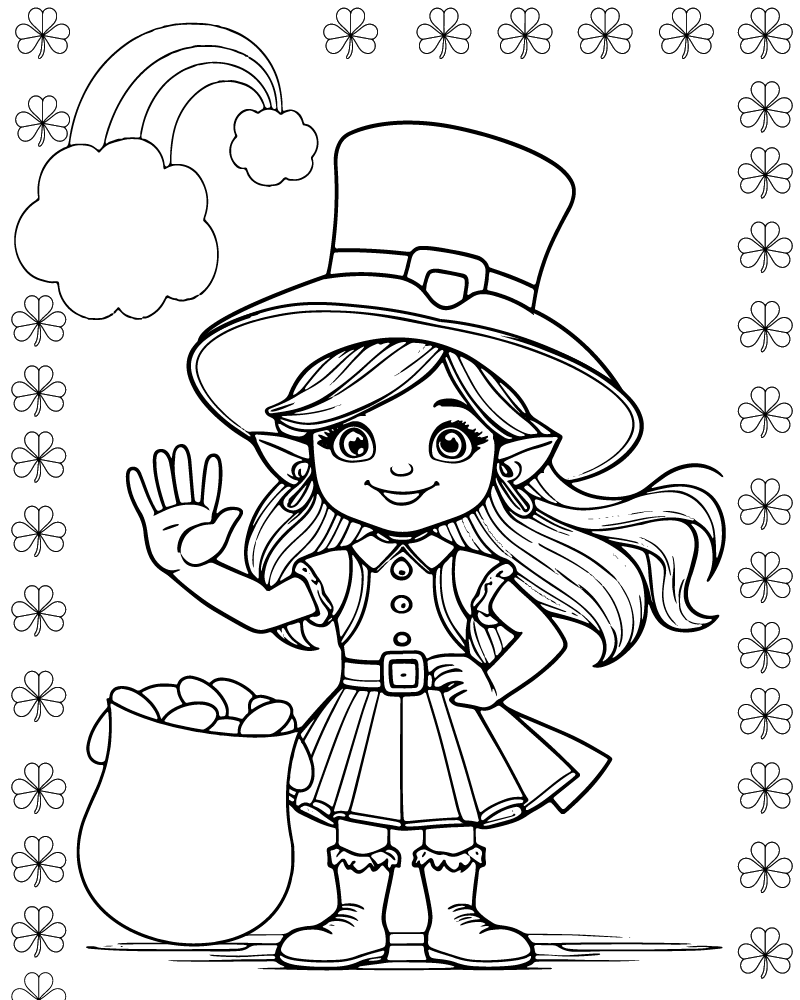 Girl Leprechaun Cheering