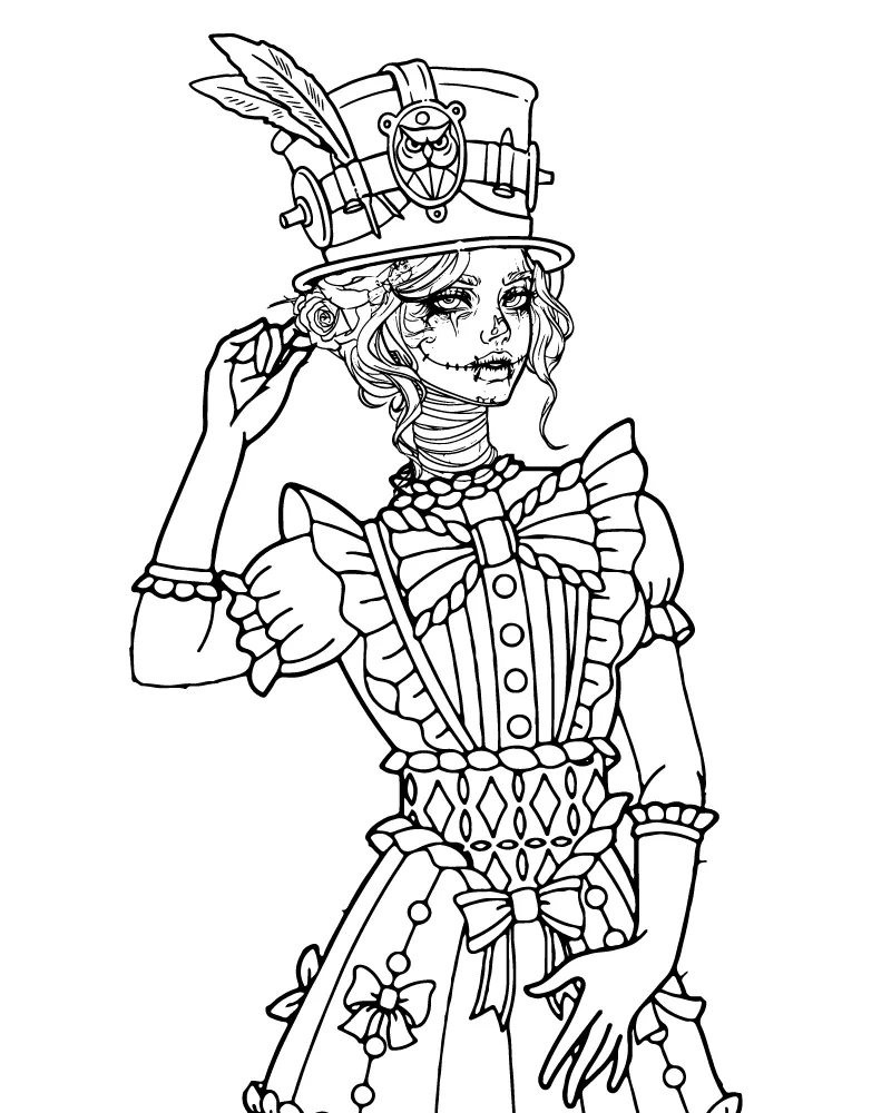 Steampunk Coloring Page