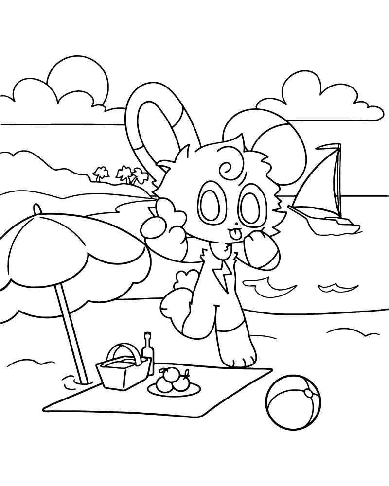 Smiling Critters Coloring Page