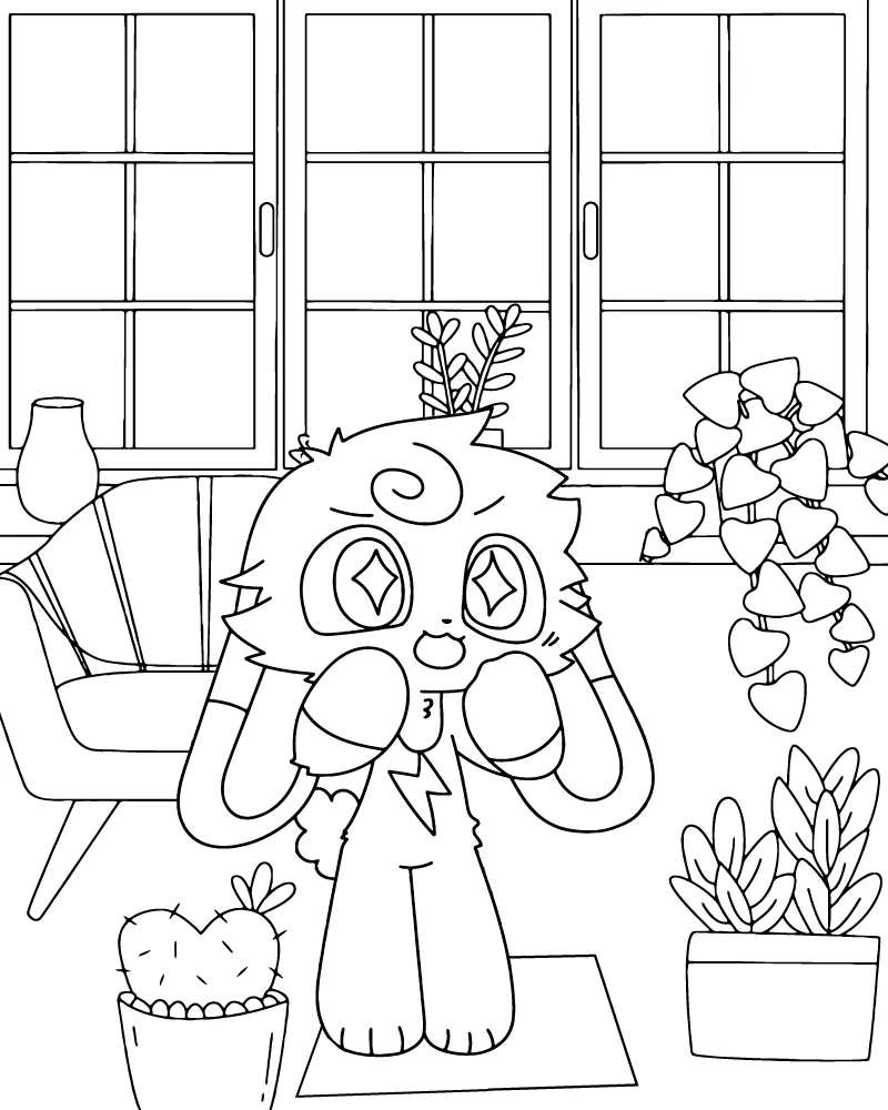 Smiling Critters Coloring Page