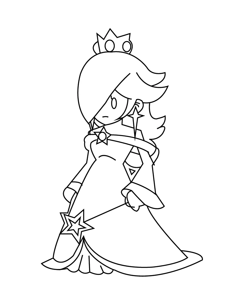 Mario's Rosalina Printable Coloring Page