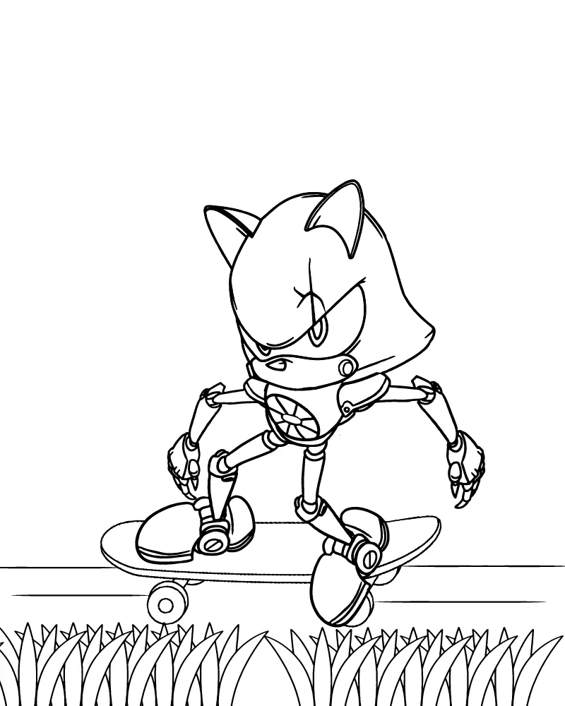 Metal Sonic Coloring Page