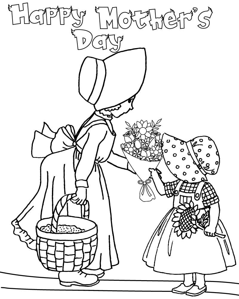 Mom and Daughter Coloring Pages Coloring Page