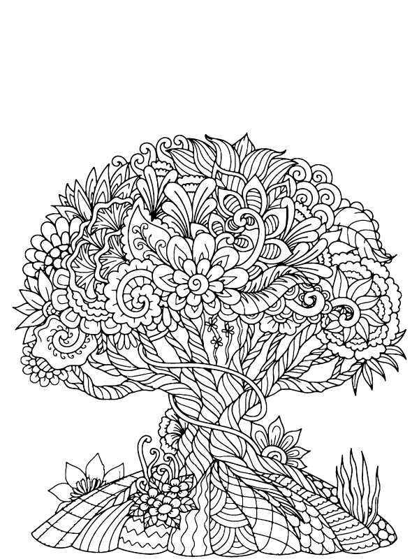 Nature Mandala Coloring Page