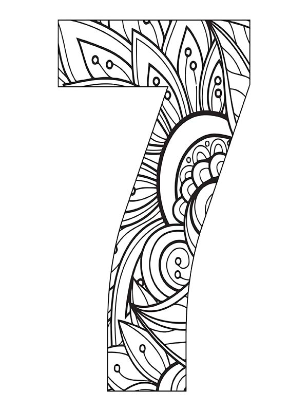 Mandala Numbers Coloring Page
