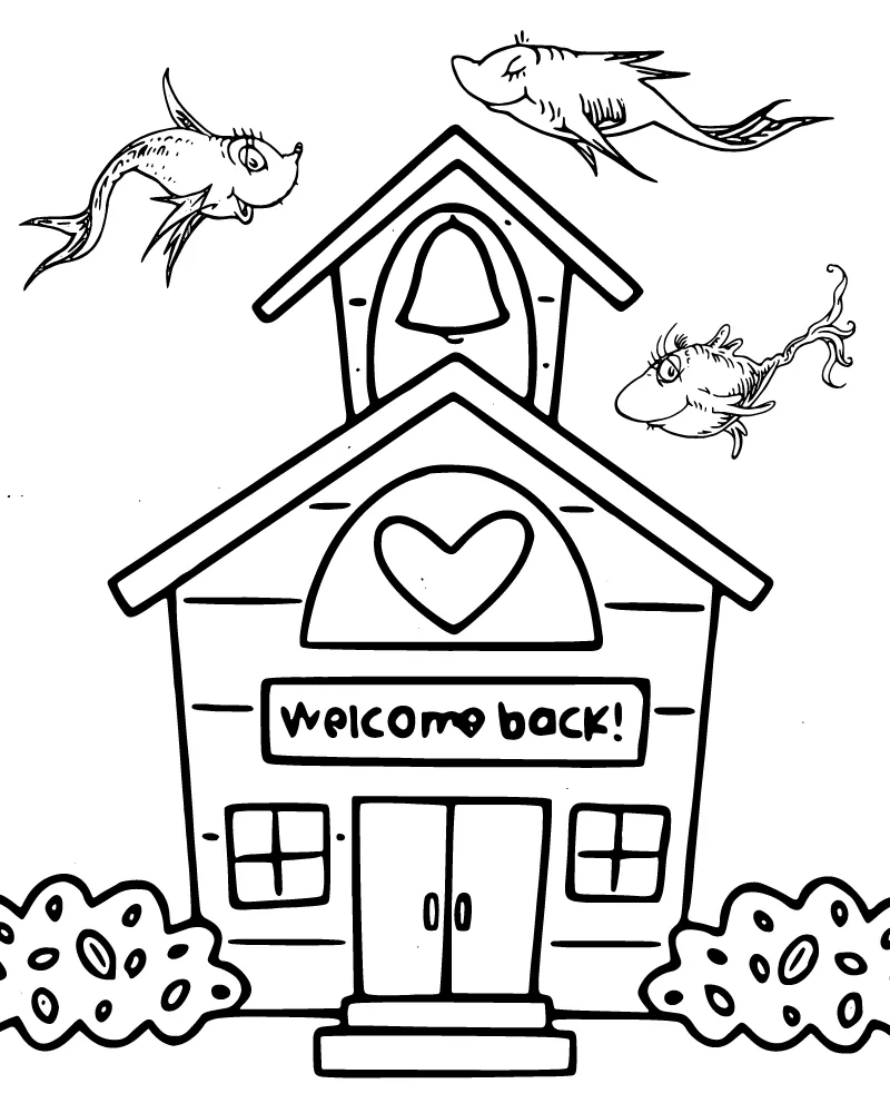 One Fish, Two Fish Black Free Coloring Page