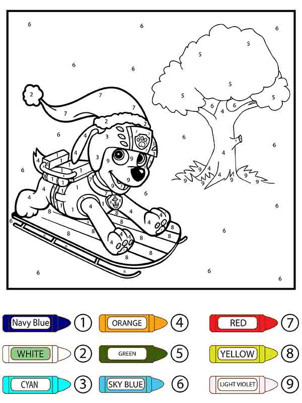 Paw Patrol Coloring Numbers Paw Patrol Coloring Numbers