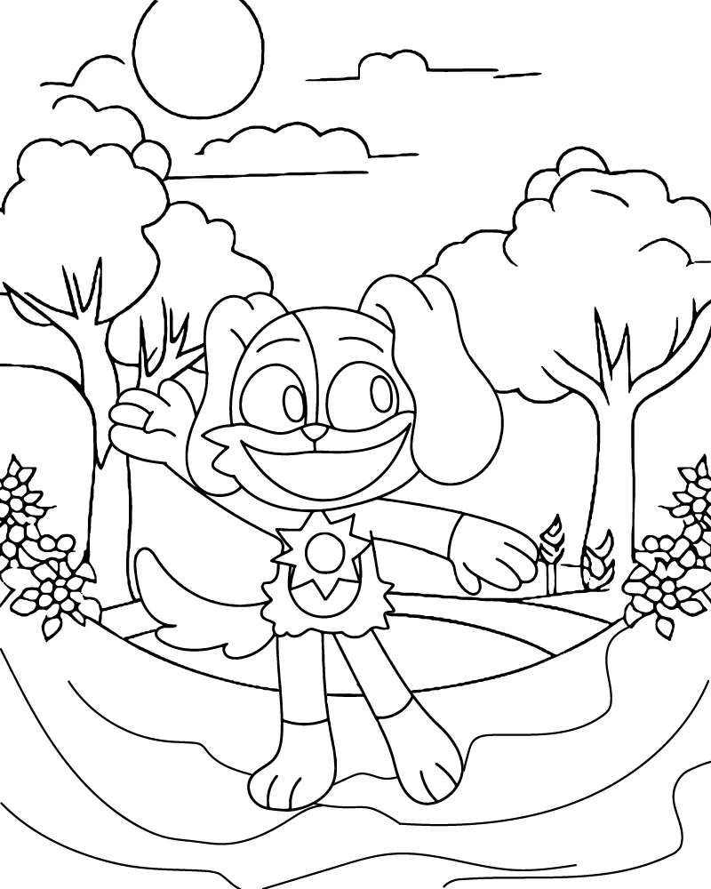 Smiling Critters Coloring Page