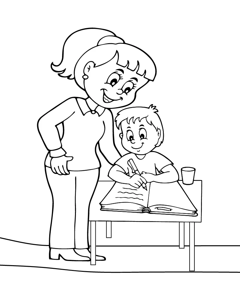 Printable Cute Mom Coloring Page