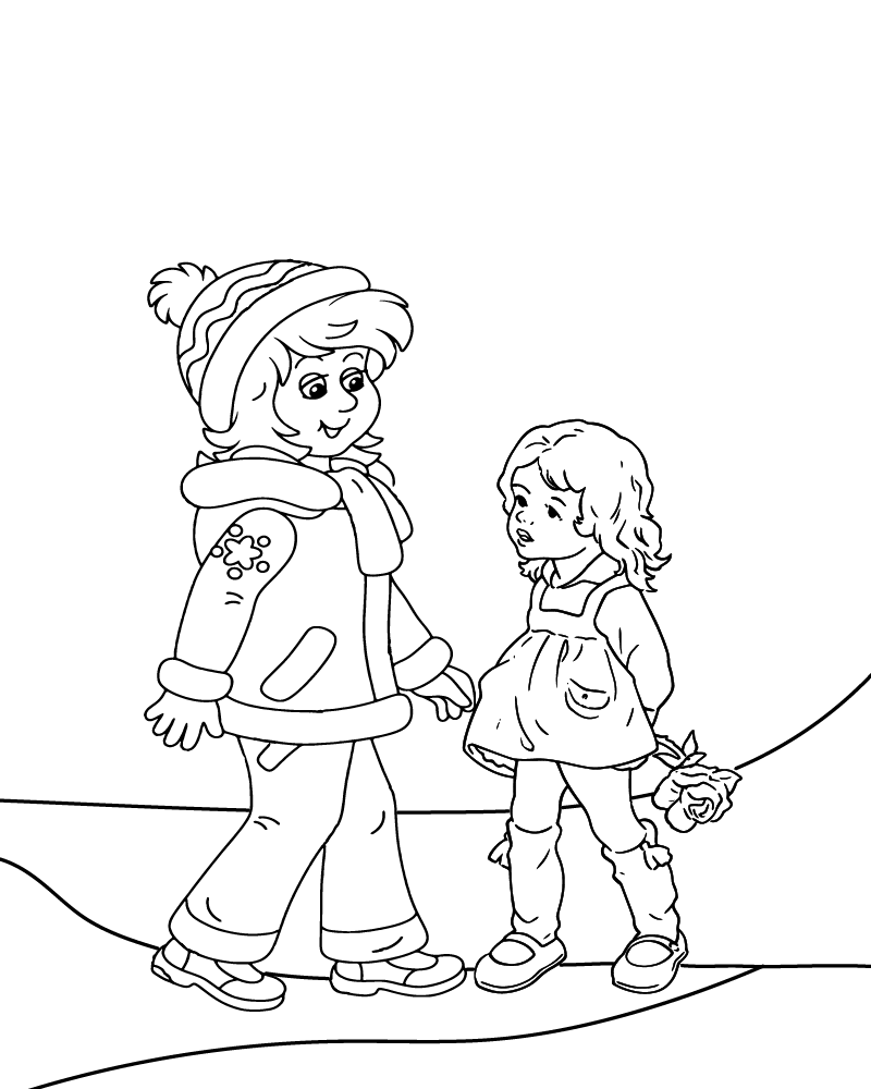 Mom and Daughter Coloring Pages Coloring Page