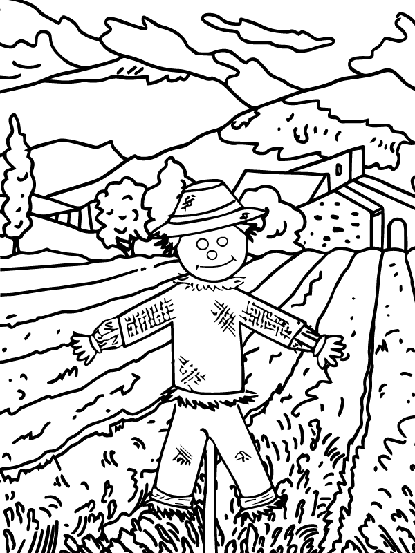 Scarecrow Coloring Page