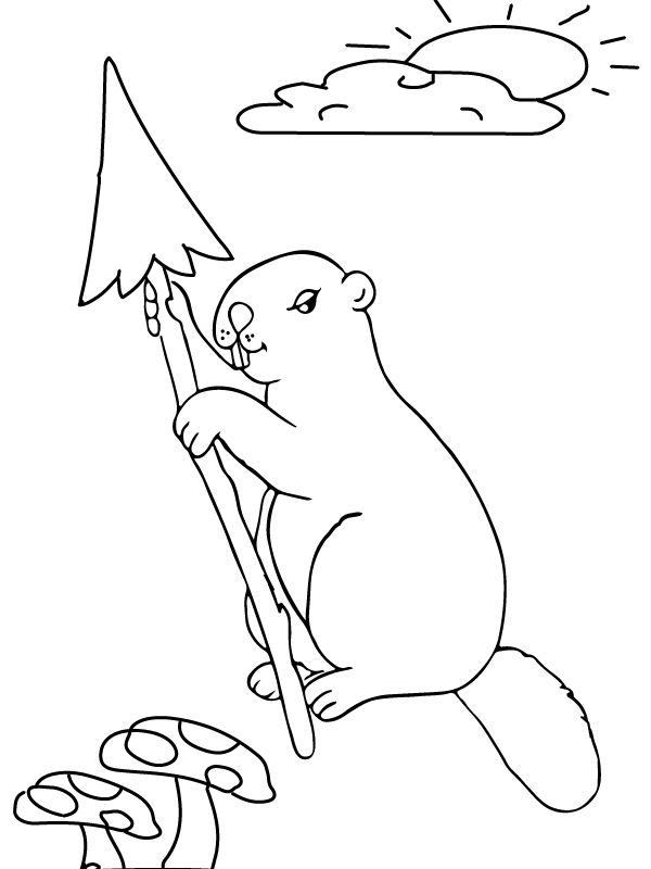 Groundhog Coloring Page