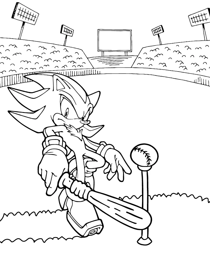 Shadow Sonic Coloring Page