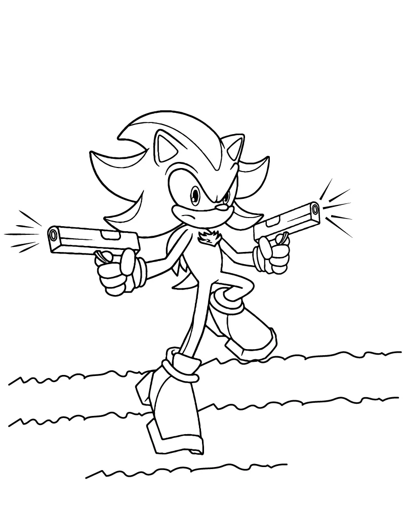 Shadow Sonic Coloring Page