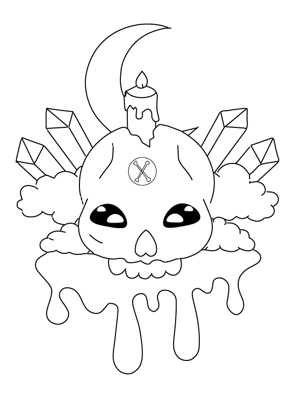 Pastel Goth Coloring Page
