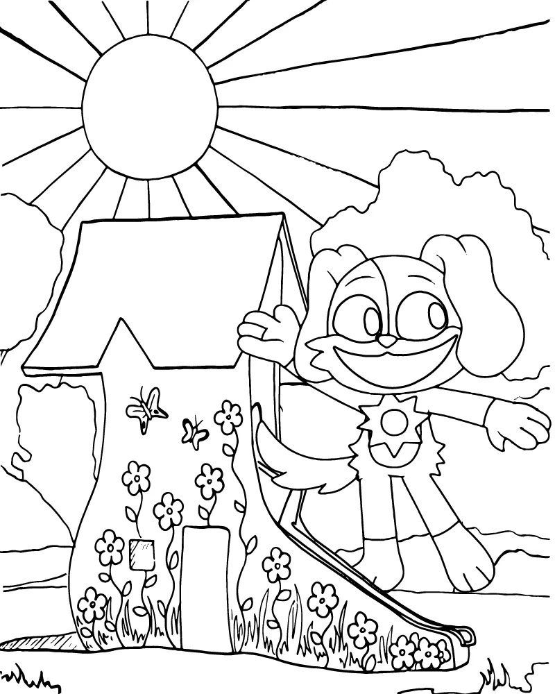 Smiling Critters Coloring Page