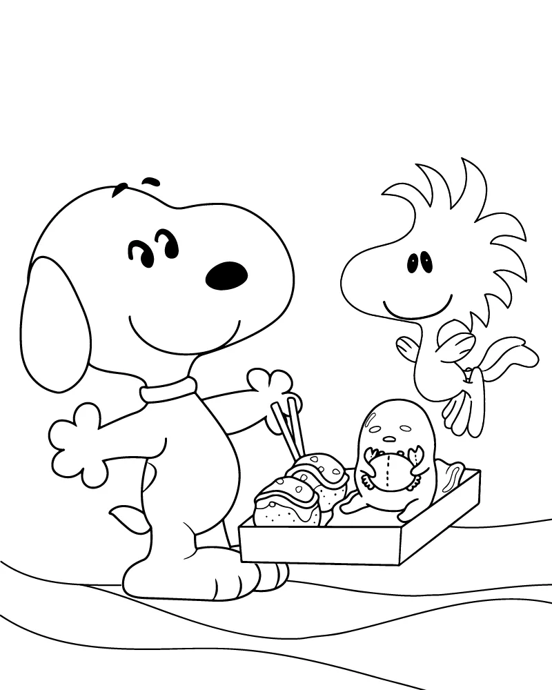 Snoopy Thanksgiving Coloring Pictures