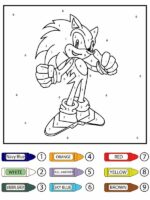 10 Cartoon Color by Number Coloring Pages