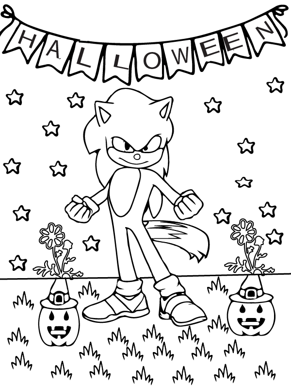 Sonic Halloween Coloring Page