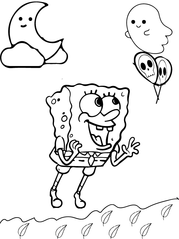 Spongebob Halloween Coloring Page