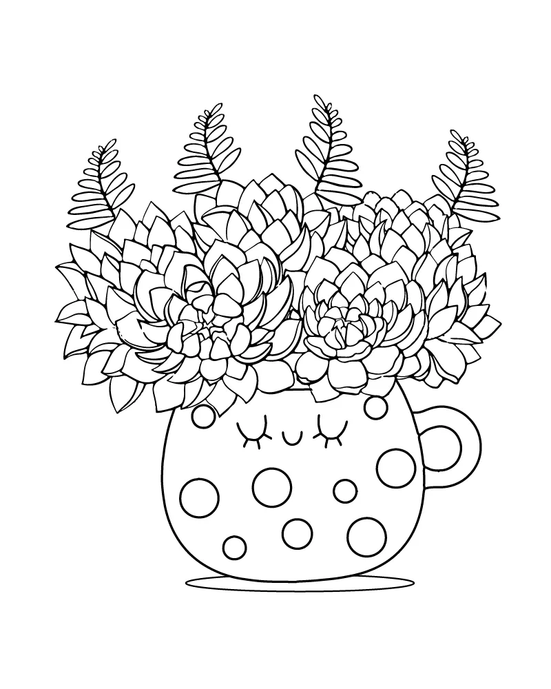 Succulent Coloring Page
