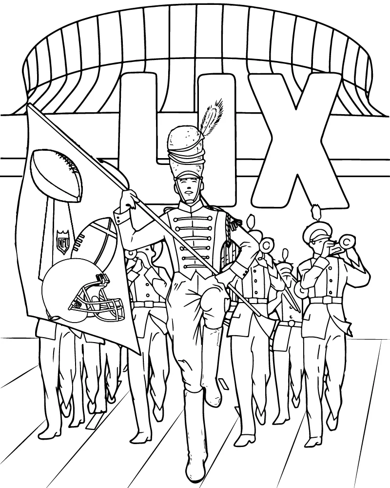 Super Bowl 2025 Coloring Page