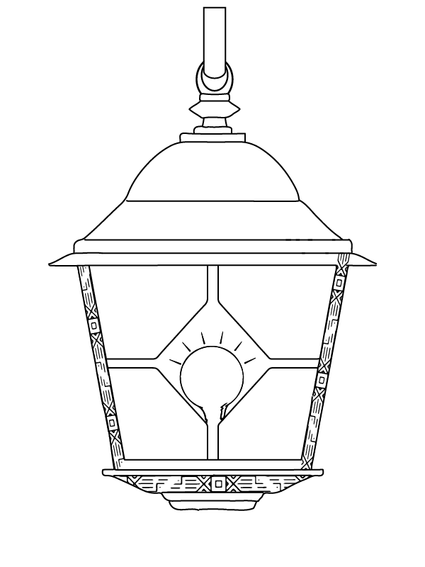 Christmas Lantern Coloring Page