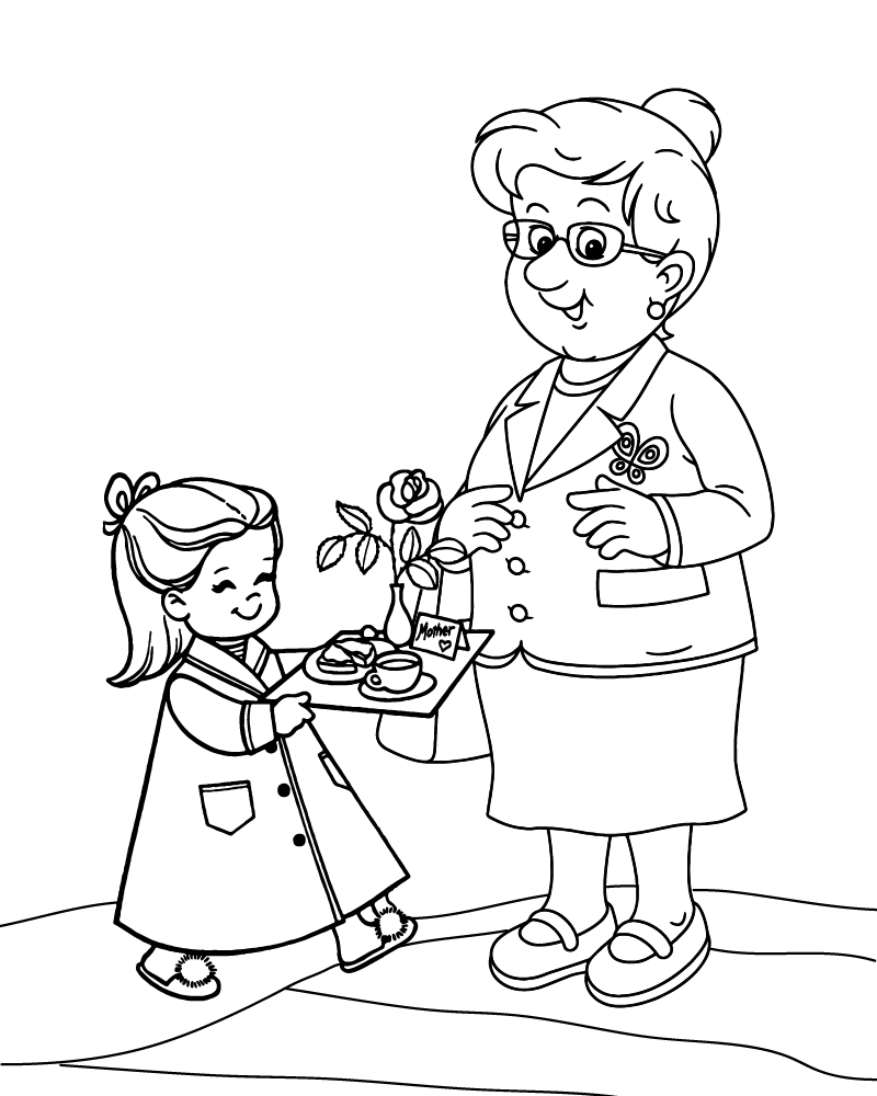 Cute Mom Coloring Pages Coloring Page