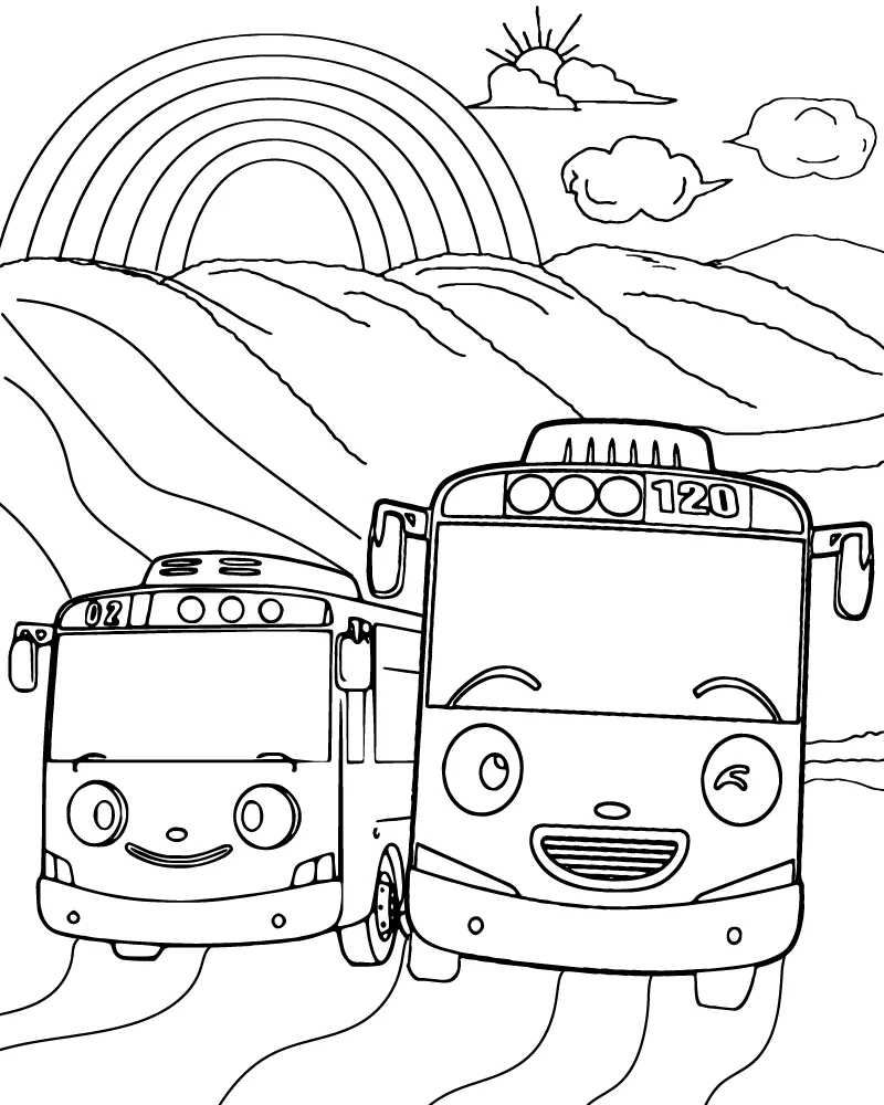 Tayo the Little Bus Coloring Page