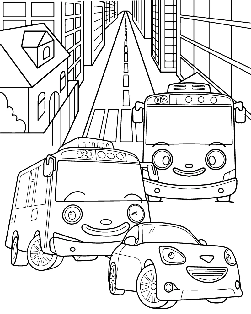 Tayo the Little Bus Coloring Page
