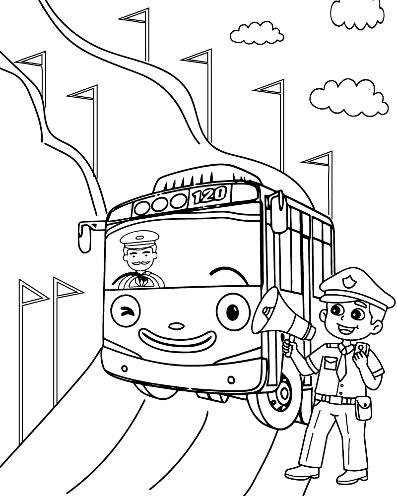 Tayo the Little Bus Coloring Page