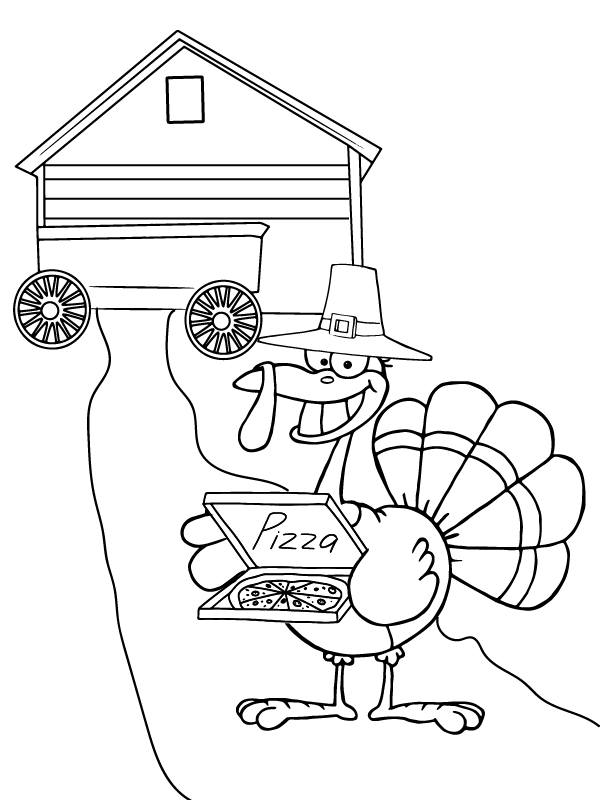 Turkey Trouble Coloring Page