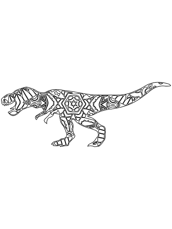Dinosaur Kleurplaten Zentangle Dinosaurio Tyrannosaurus Dinosaurus ...