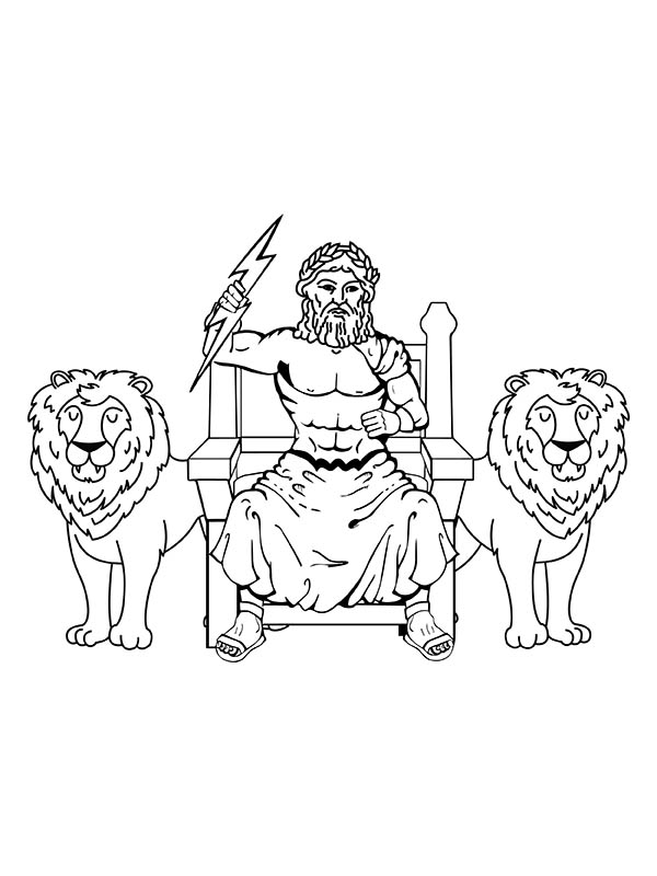 Zeus Coloring Greek Pages Gods Drawing God Hades Easy Draw Goddesses ...