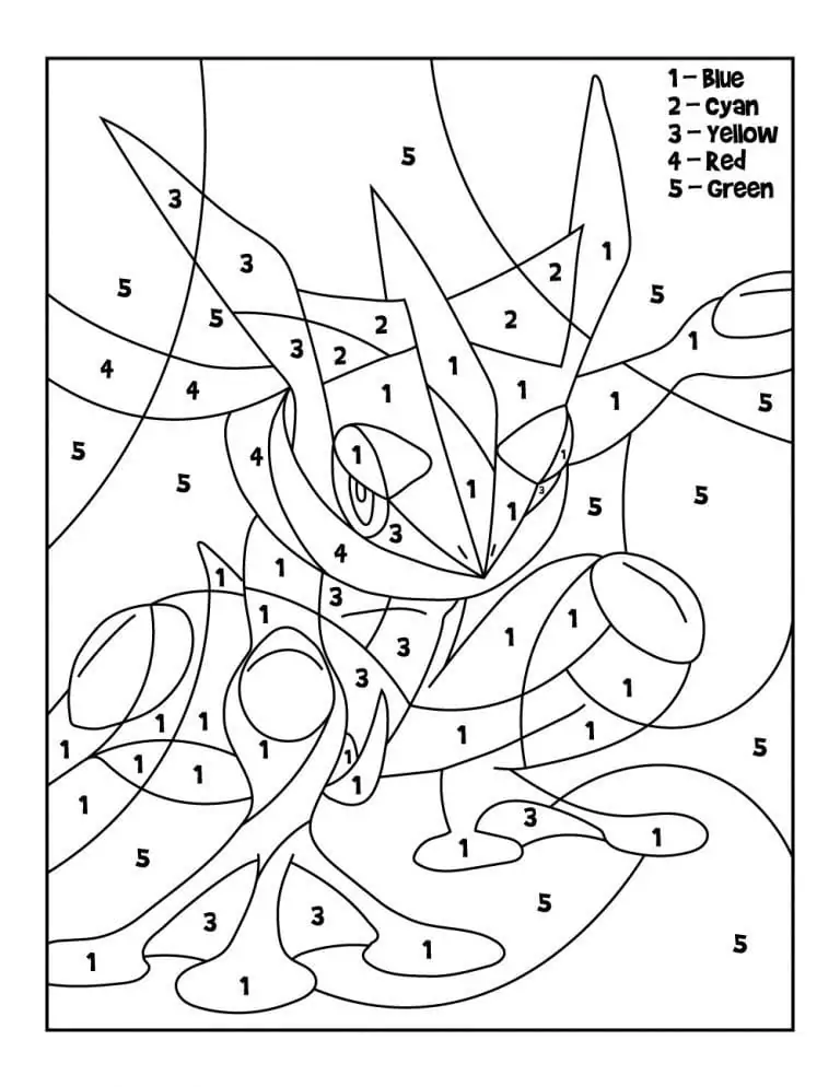 Pokemon Color By Number Coloring Page Pokemon Color By Number Coloring Page