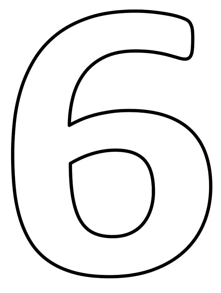 Printable Number 6 Coloring Pages Printable Number 6 Coloring Pages