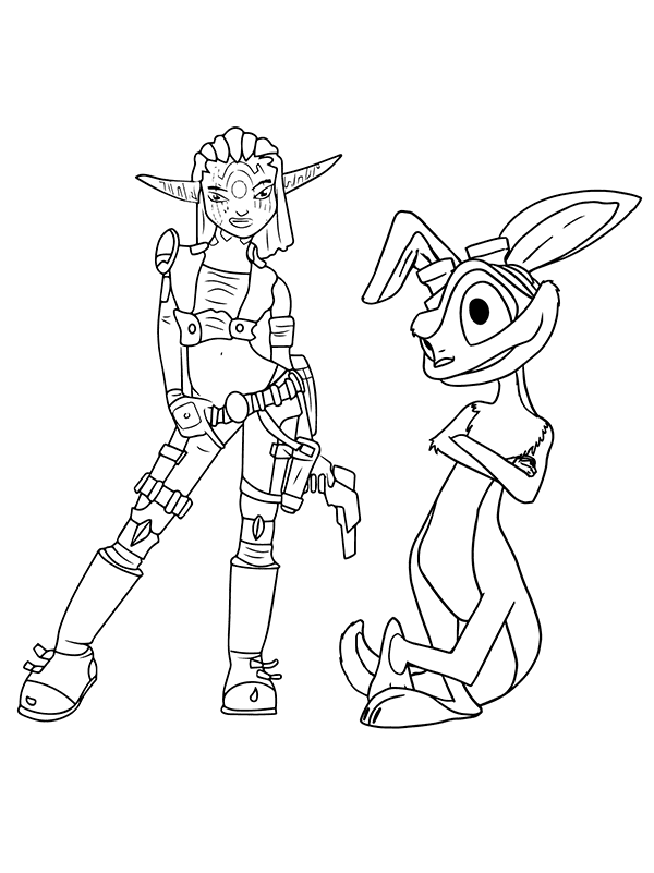 Jak and Daxter Coloring Page