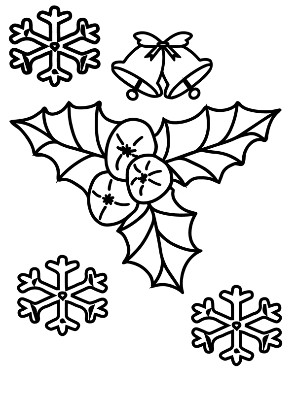 Mistletoe Christmas Coloring Page