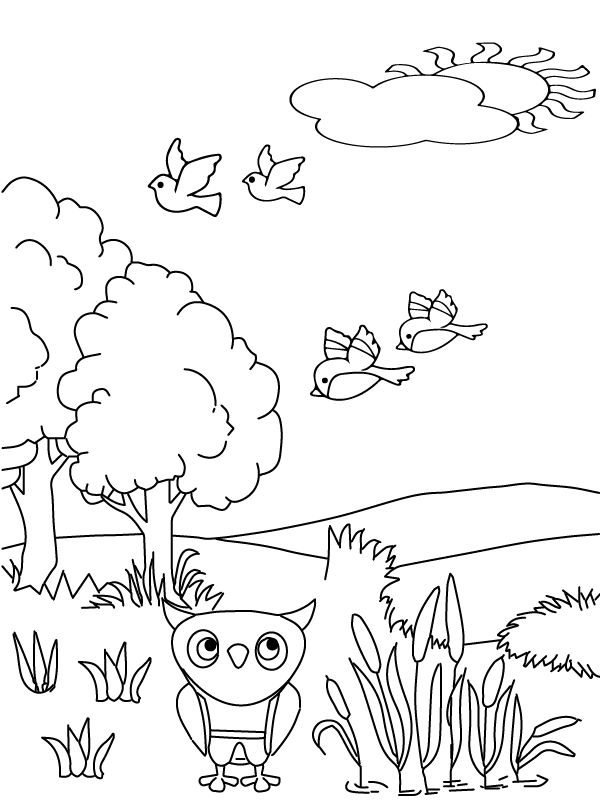 Natural Scenery Coloring Page