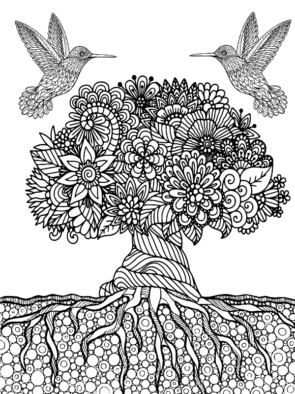 Nature Mandala Coloring Page