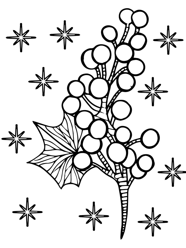 Mistletoe Christmas Coloring Page