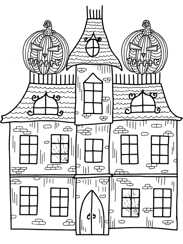 Vintage Halloween Coloring Page